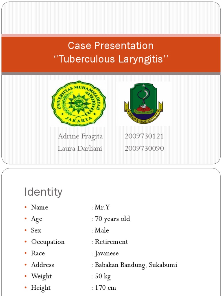 Case Presentation 3 DR Oscar Laryngitis TB | PDF | Infection | Tuberculosis
