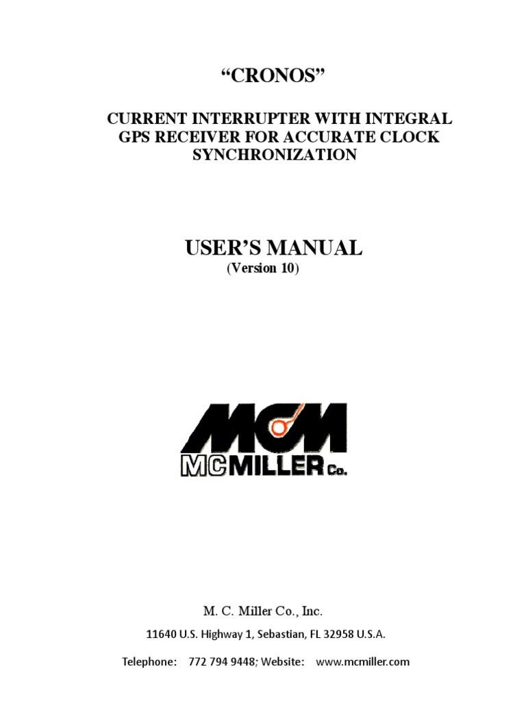 Cronos Current Interrupter User Manual - Version 10 | PDF | Global Positioning System | Relay