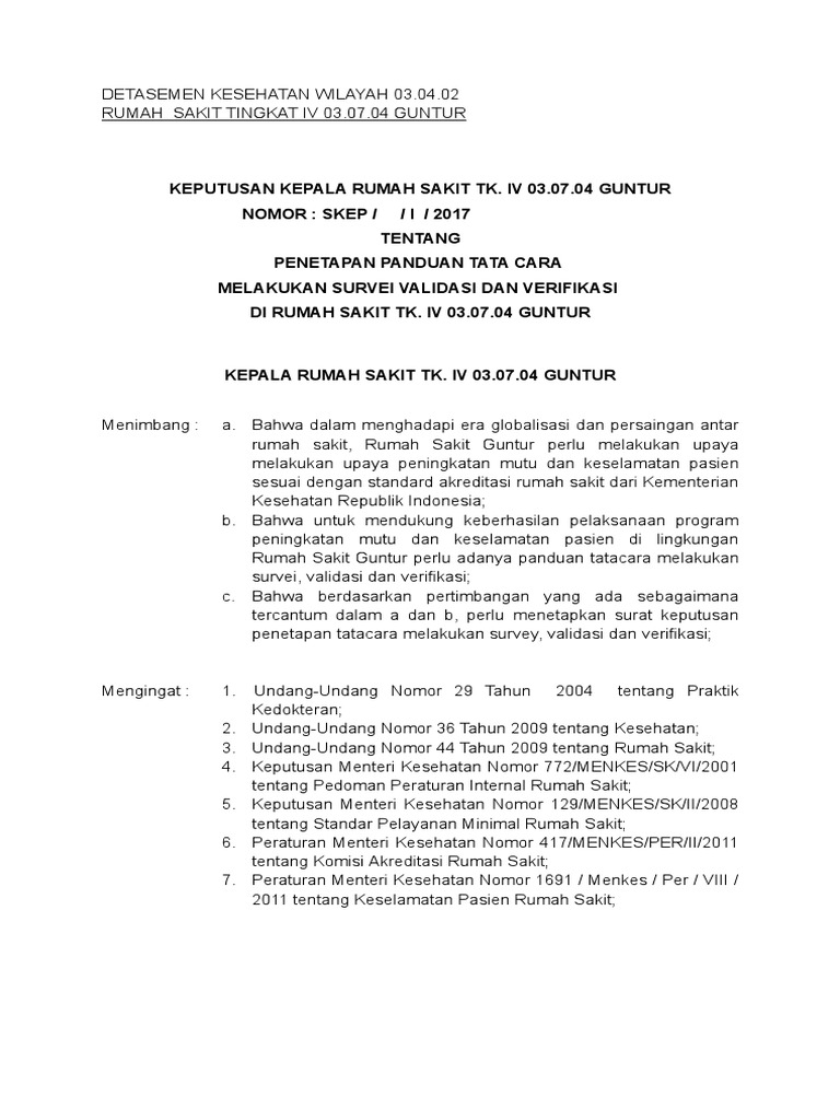 SK Panduan Validasi Data | PDF