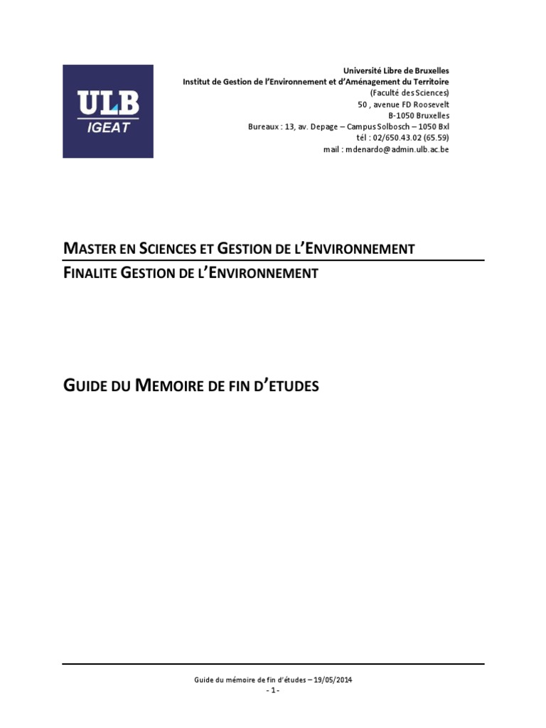 Guide Du Memoire de Fin D Etudes | PDF | Interdisciplinarité | Données