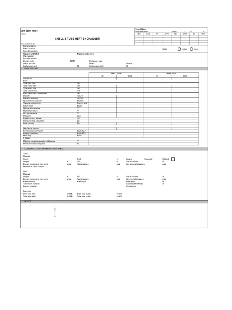 Shell and Tube Heat Exchanger | PDF | Heat Exchanger | Pressure