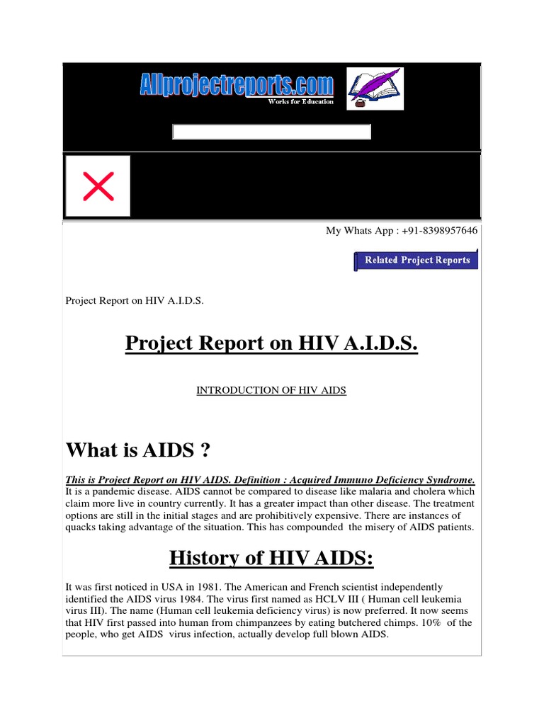Aids Project | Hiv/Aids | Virus