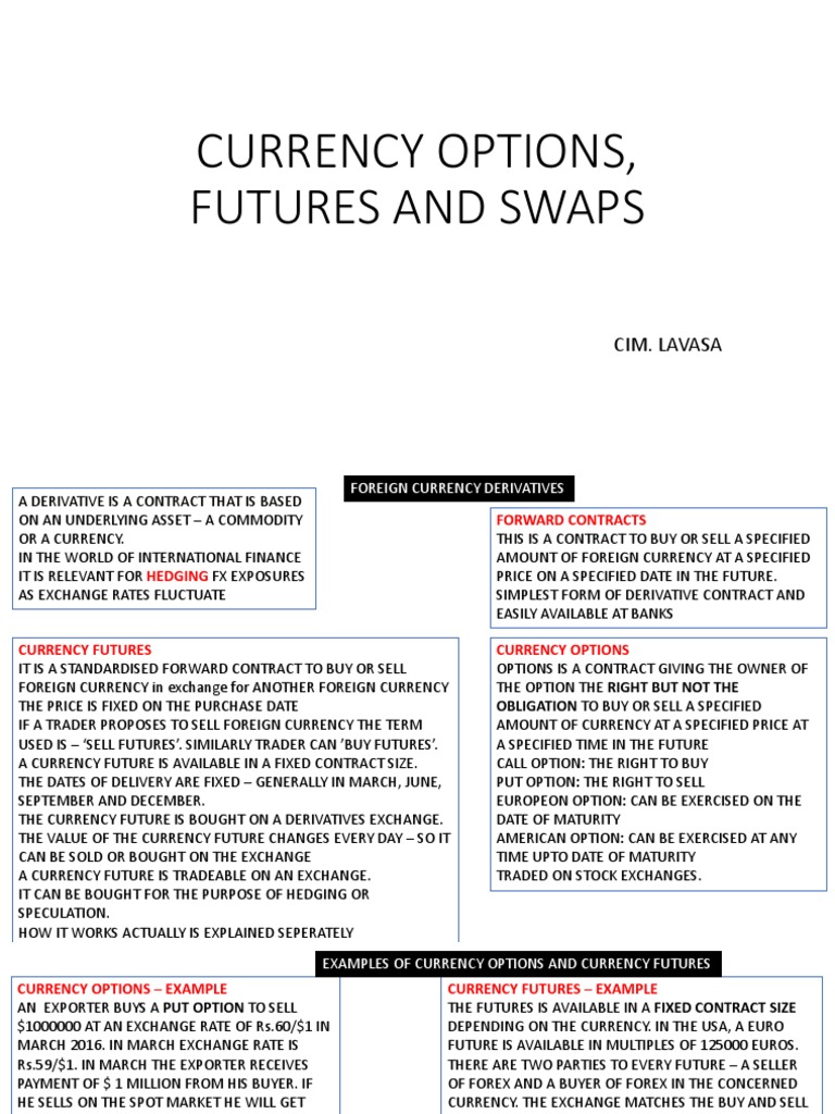 Forwards Futures and Options | PDF | Futures Contract | Swap (Finance)