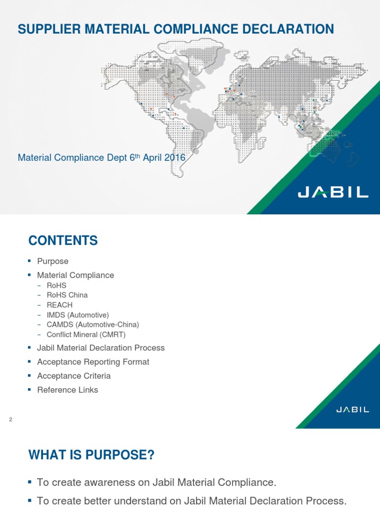 Supplier Material Compliance Declaration | Business