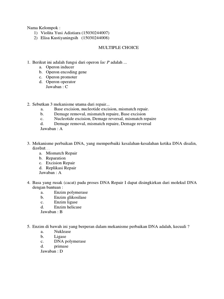 Soal Biomol Viol Dan Elisa | PDF