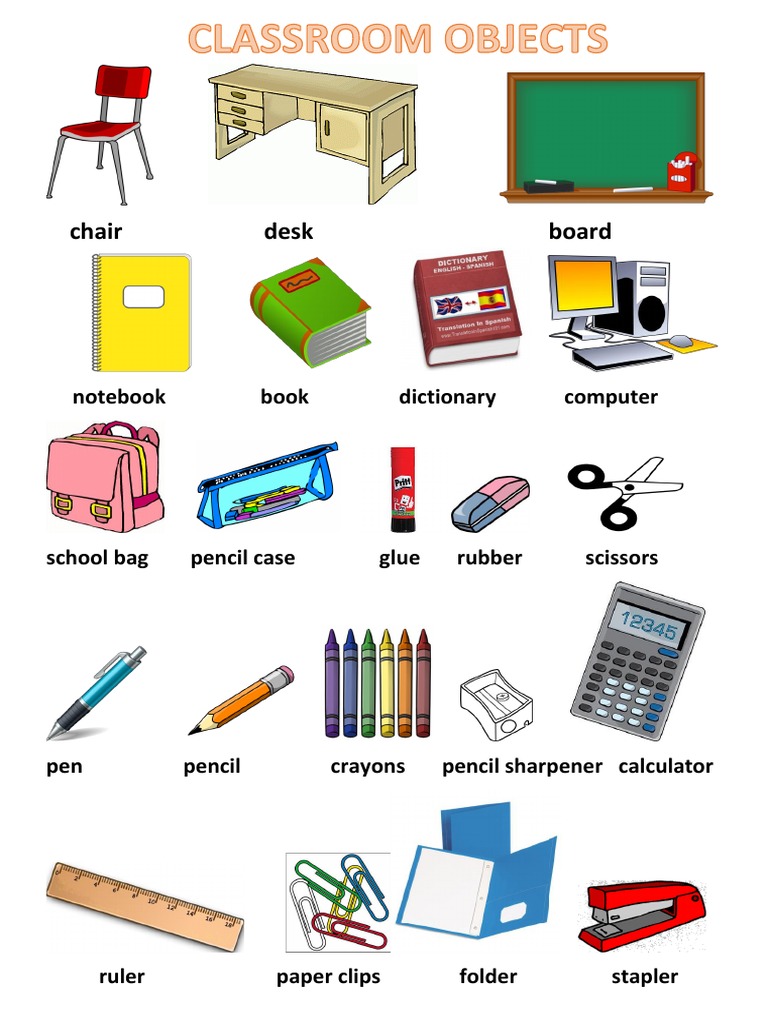 Classroom Objects Pictionary PDF | PDF