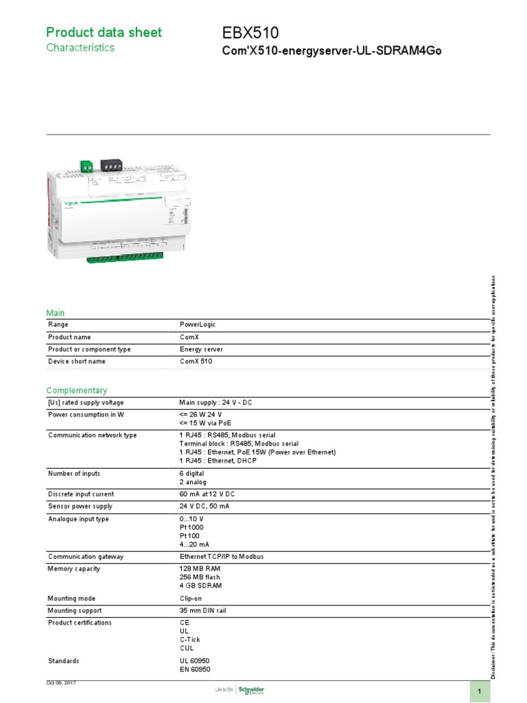 Enerlin'X Com'X EBX510 | PDF | Power Supply | Electronic Engineering