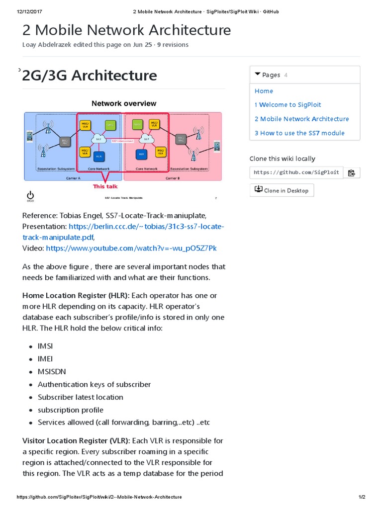 2 Mobile Network Architecture SigPloiter - SigPloit Wiki GitHub | PDF | Radio Resource ...