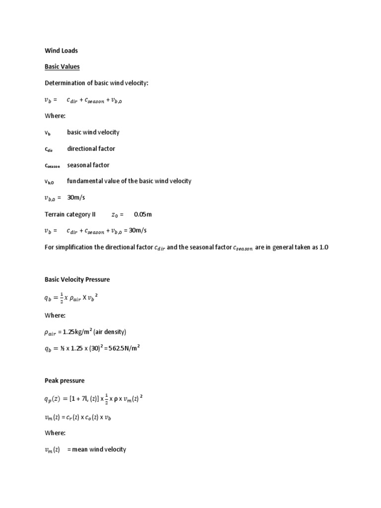Wind Load Calculation Using Eurocode | PDF | Wind Speed | Wound