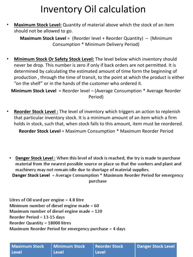 Inventory Oil Calculation | Download Free PDF | Production And ...