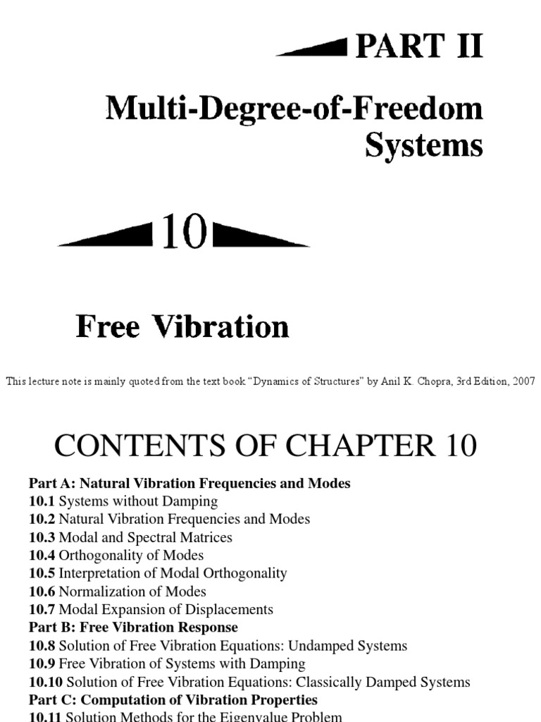 MDOF Systems-Free Vibration | PDF