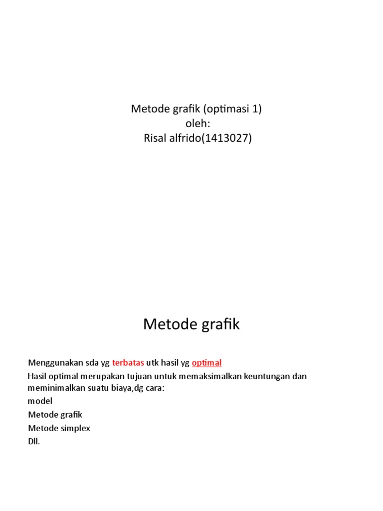 Metode Grafik (Optimasi 1) | PDF