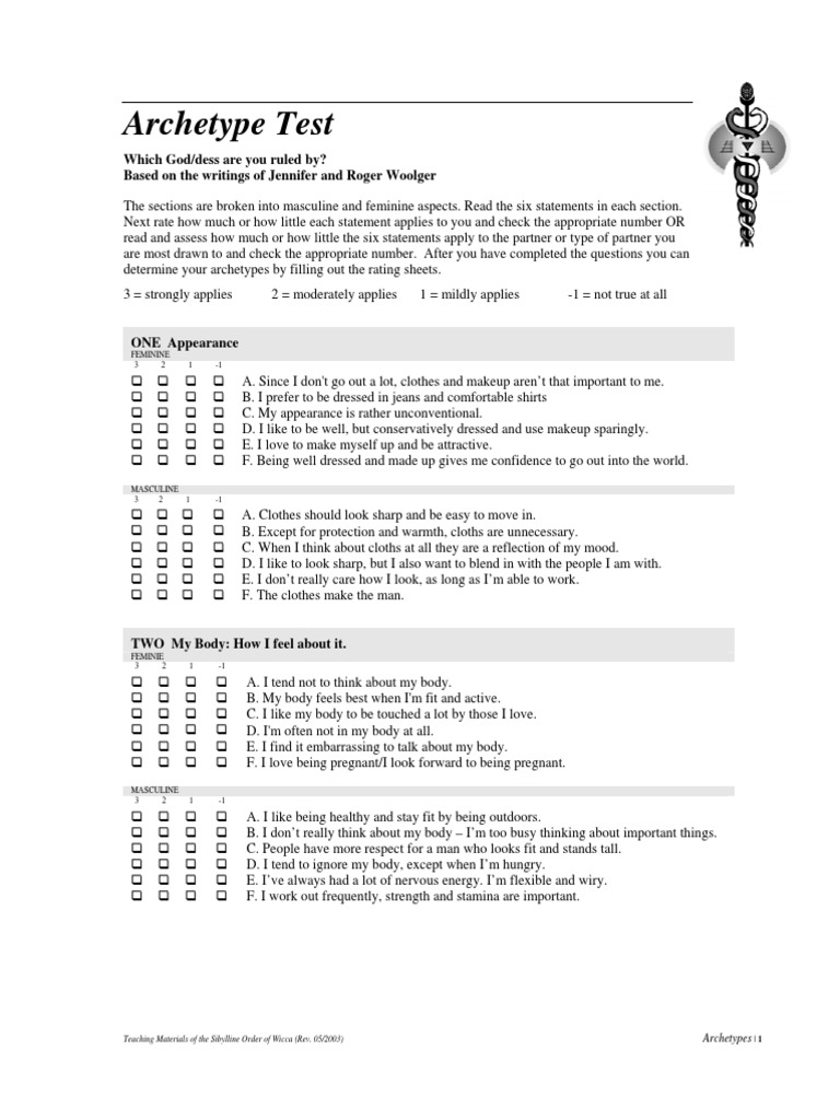 Archetype Test | PDF | Femininity | Hera