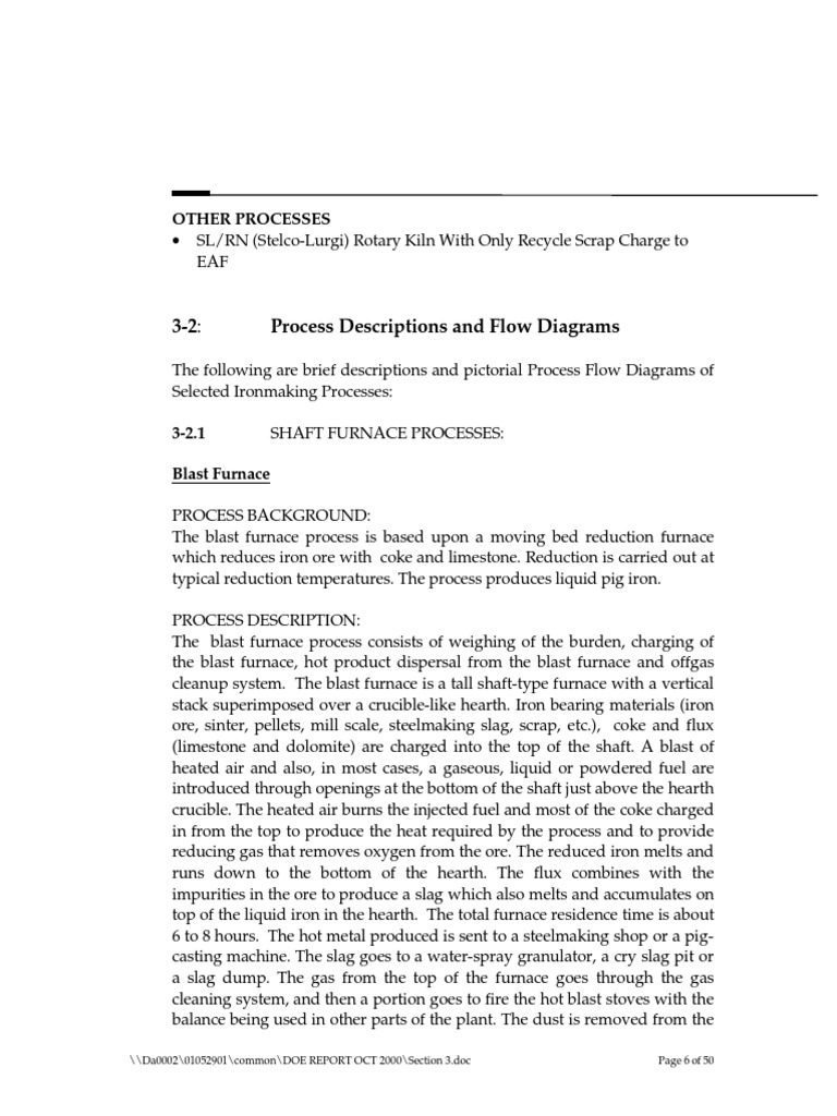 TEC ALT Process Descriptions and Flow Diagrams | PDF | Blast Furnace ...