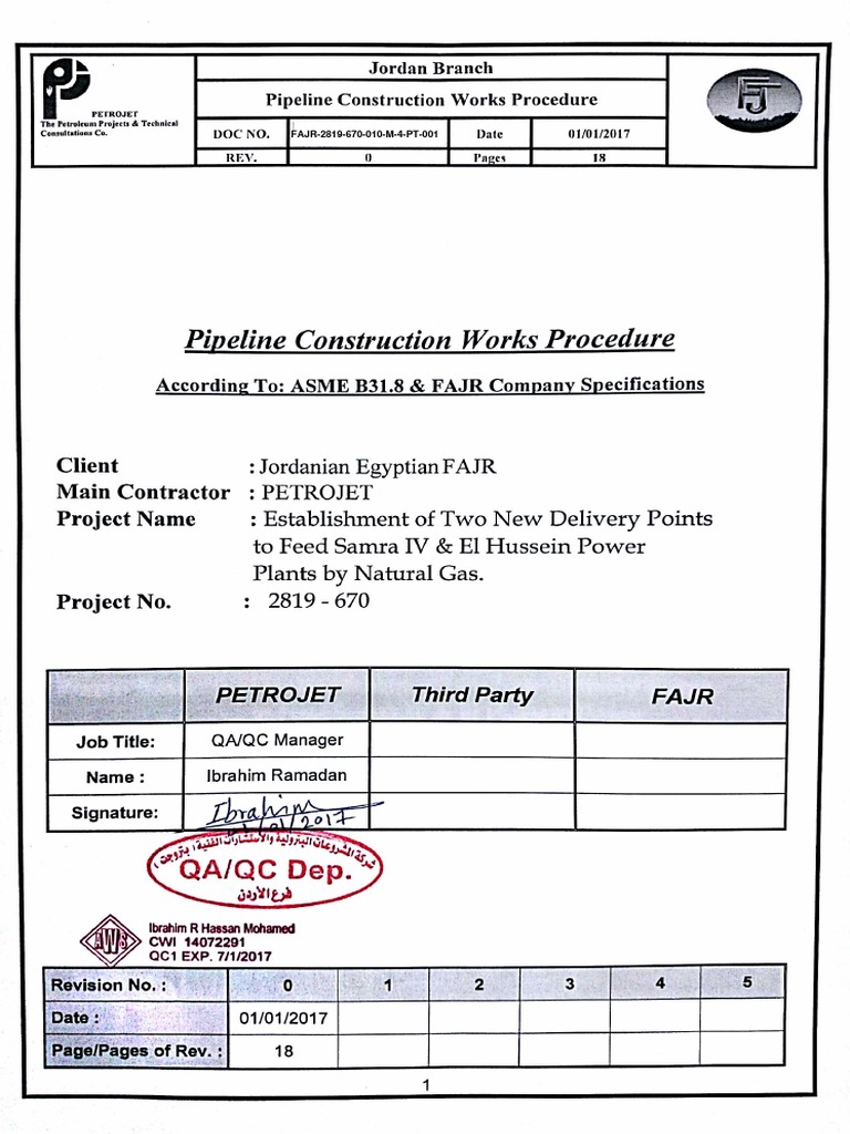 Pipeline Construction Works | PDF | Pipeline Transport | Pipe (Fluid ...