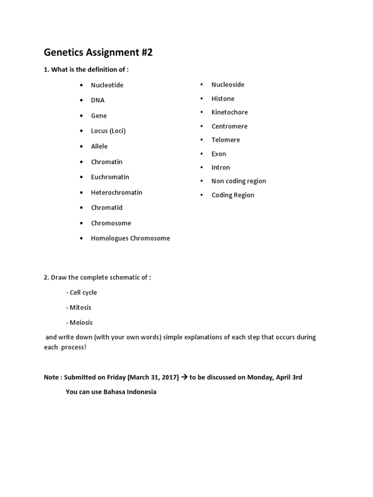 Genetics Assignment 2 | PDF