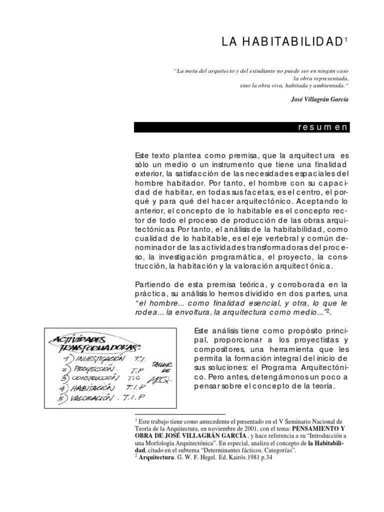 La Habitabilidad | PDF | Teoría | Conocimiento