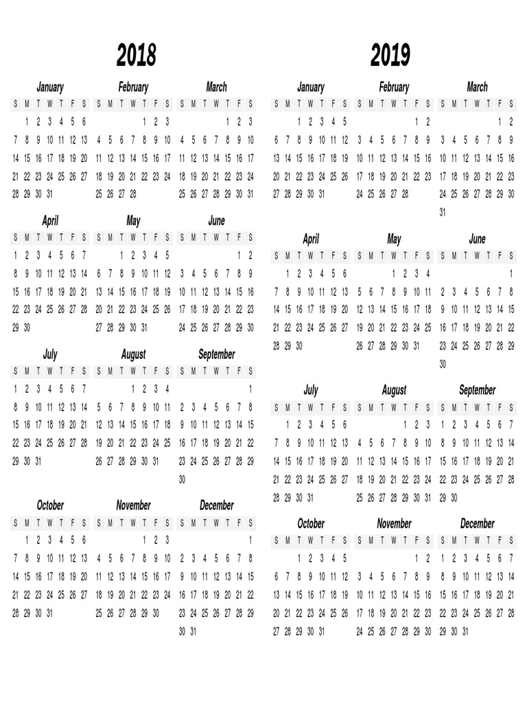 2018-2019 Monthly Calendar Overview | PDF