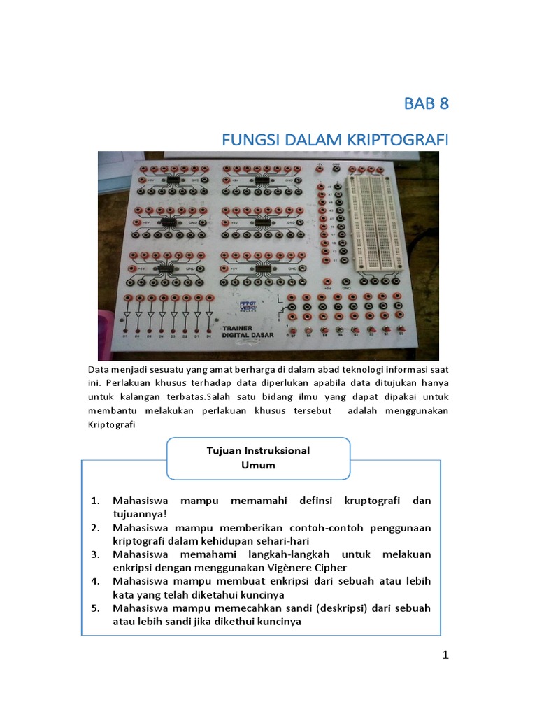 Bab 8 Fungsi Dalam Kriptografi | PDF