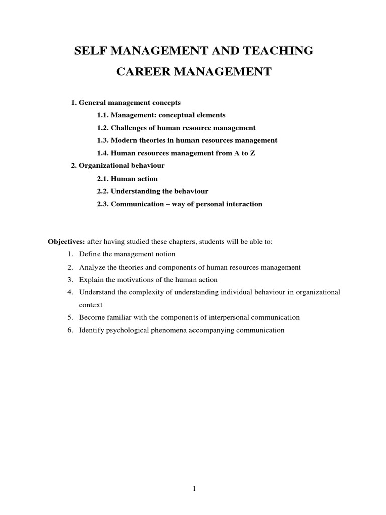 2c. Self Management LB Engleza | PDF | Communication | Motivation