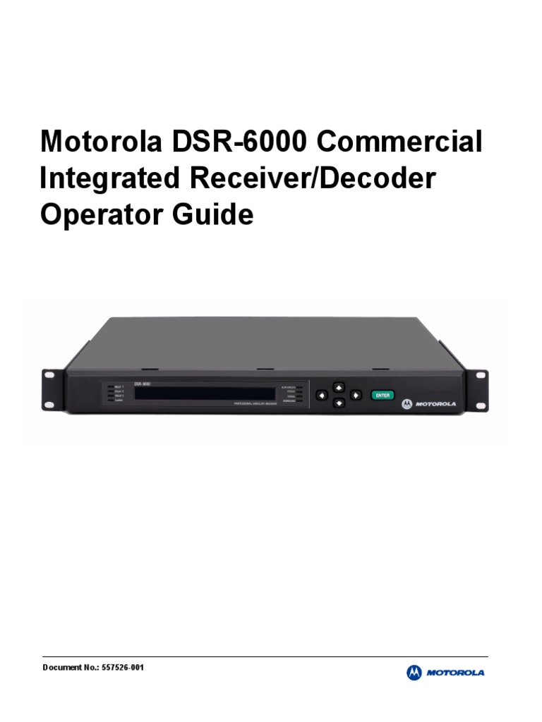 DSR 6000 Manual | PDF | Menu (Computing) | Electromagnetic Interference