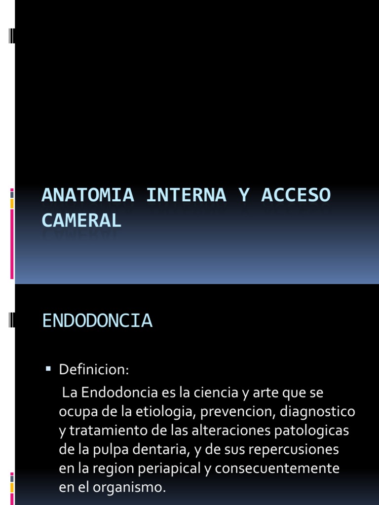 Anatomia y Acceso Cameral | PDF | Odontología | Diente