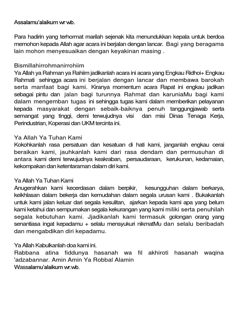 Doa Acara Resmi | PDF