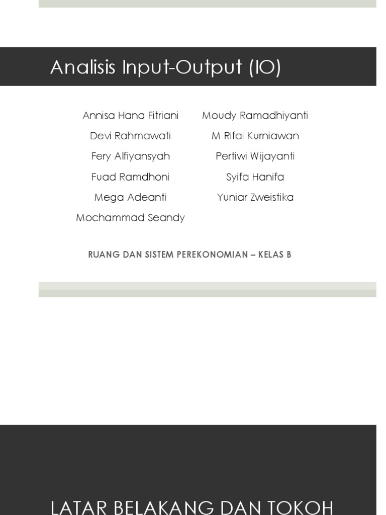 Analisis Input-Output FIX | PDF