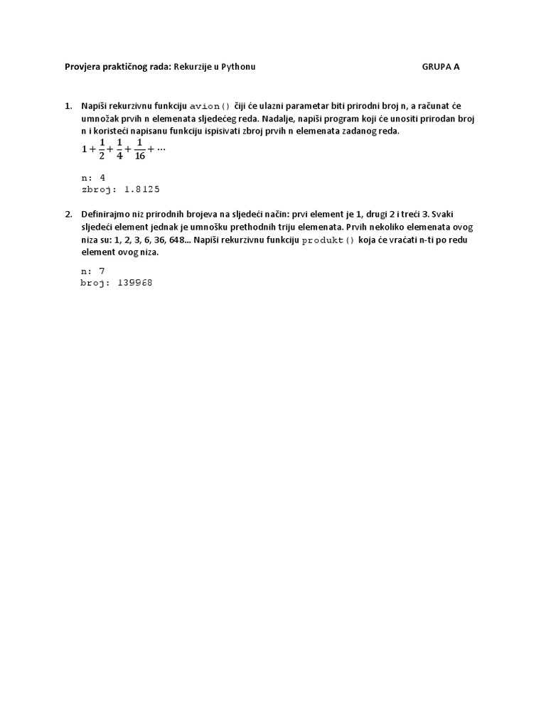 P2 03 PPR Rekurzije G | PDF
