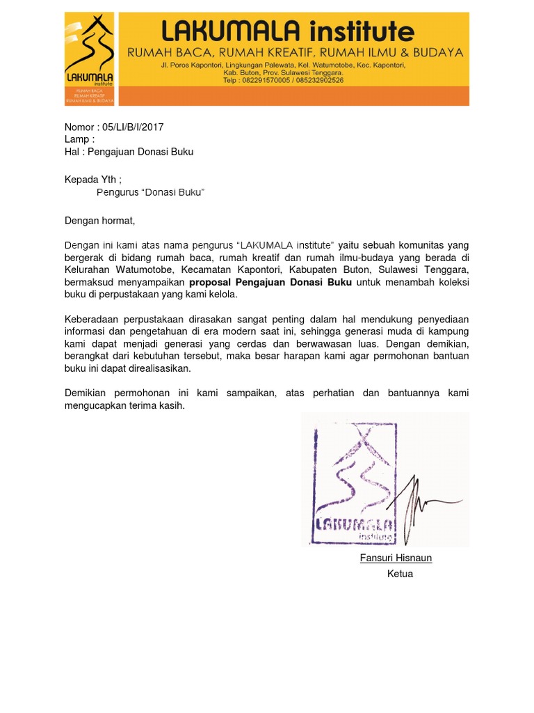 Proposal Ke Donasi Buku | PDF
