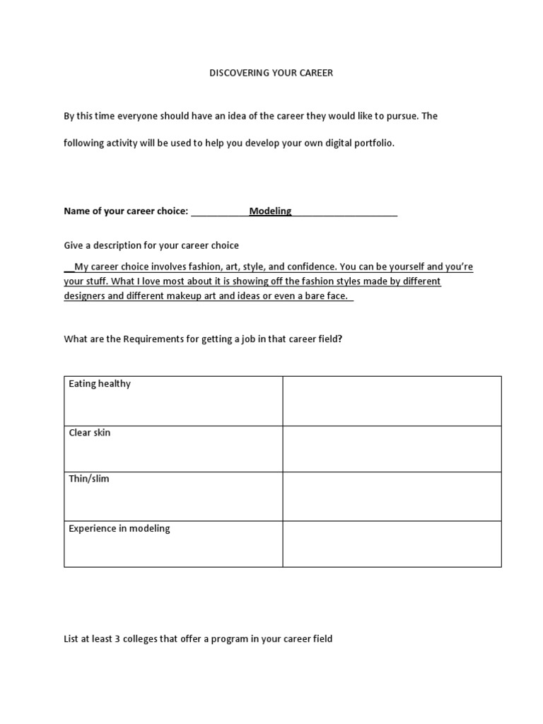 Discovering Your Career Pdf