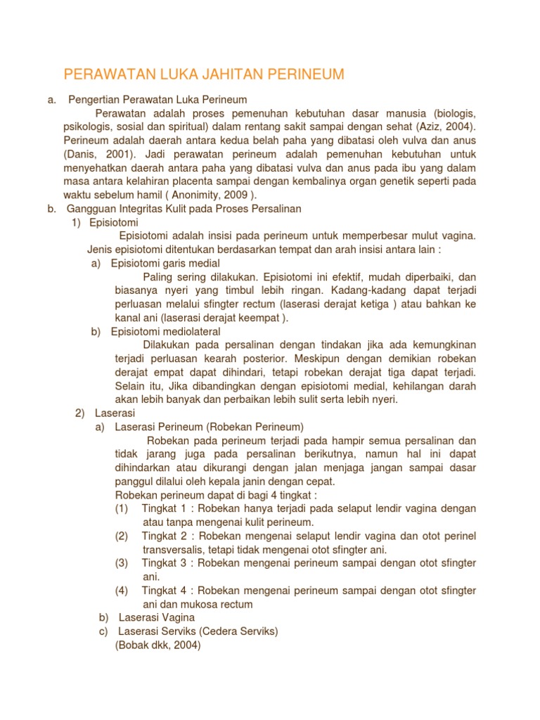 Perawatan Luka Jahitan Perineum | PDF