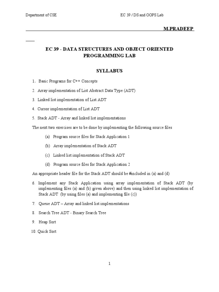 Ece-Ds & Oops - Manual | PDF | Queue (Abstract Data Type) | Formal Methods