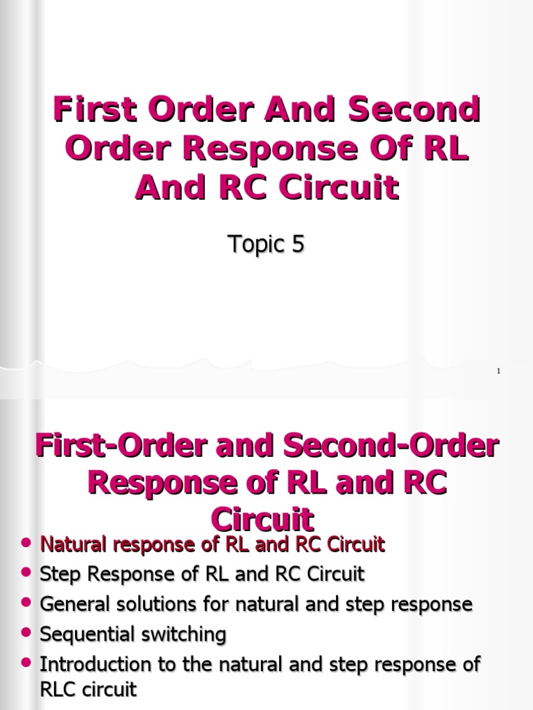 First Order and Second Order Response of RL and RC Circuit | PDF ...
