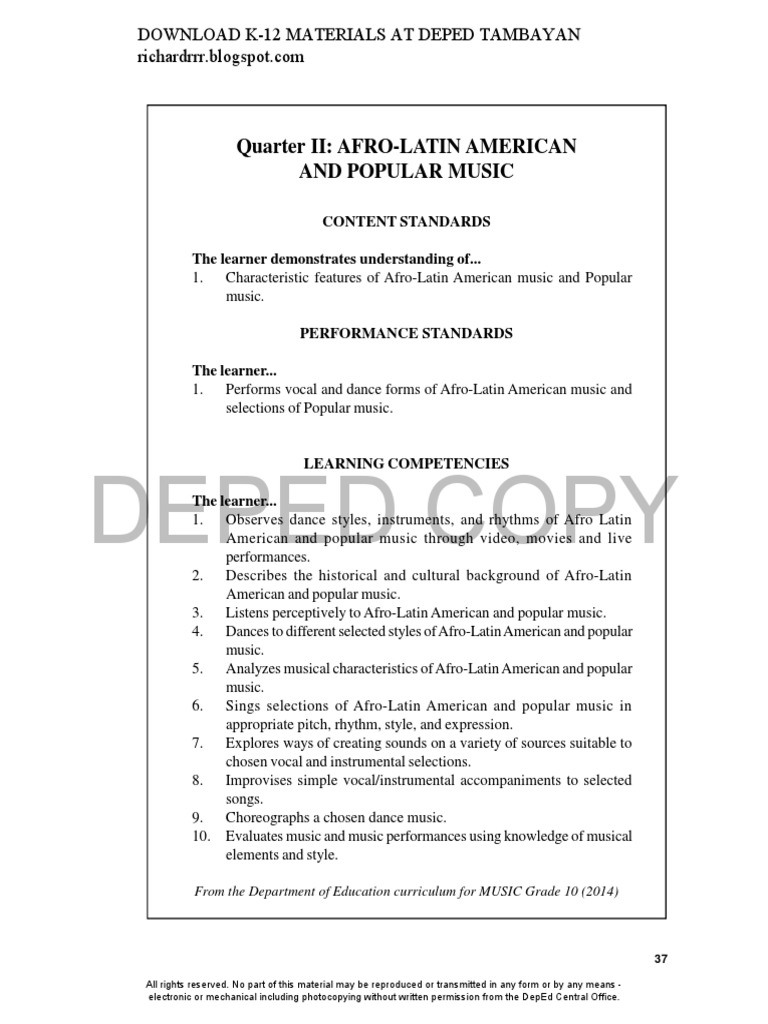 Grade 10 Music LM 2 PDF | PDF | String Instruments | Musical Instruments