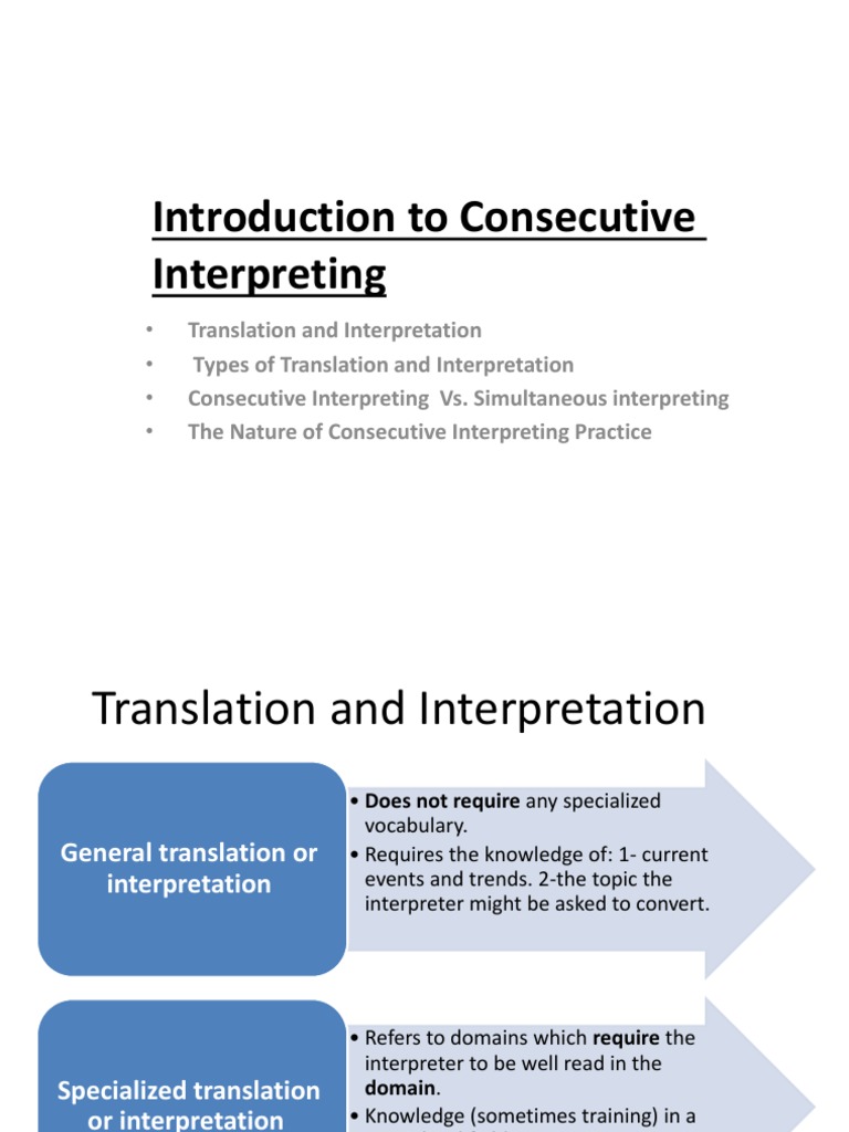 Introduction To Consecutive Interpreting | PDF | Language Interpretation | Interpretation ...