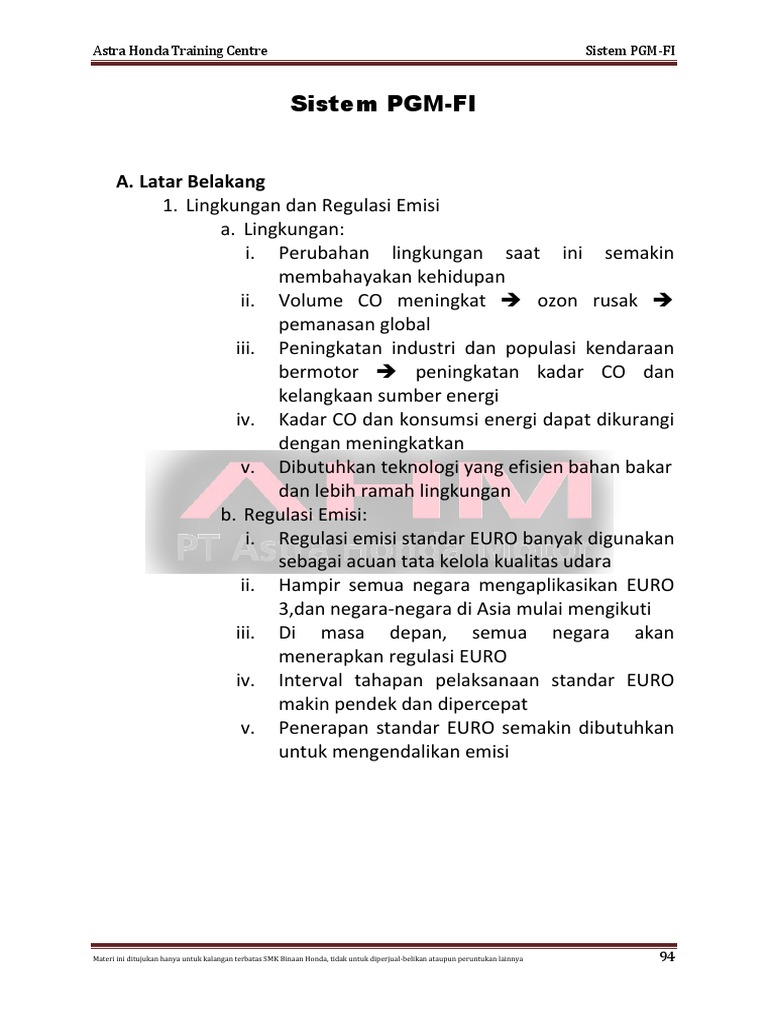 Sistem PGM FI (App) | PDF