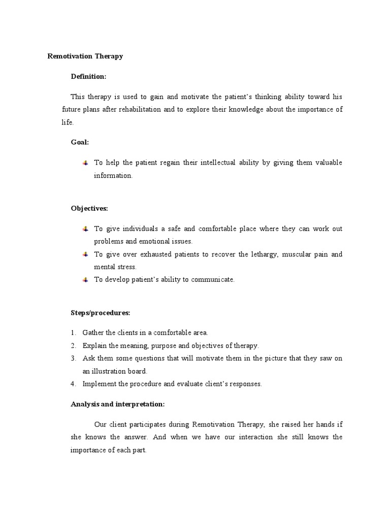 Remotivation and Expressive Arts Therapy | PDF | Art Therapy | Applied ...
