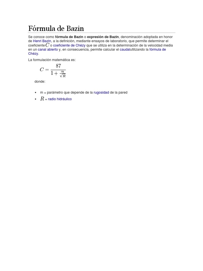 1 Fórmula de Bazin | PDF