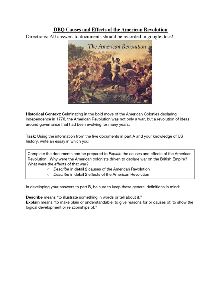 Causes and Effects of the American Revolution | PDF | American ...
