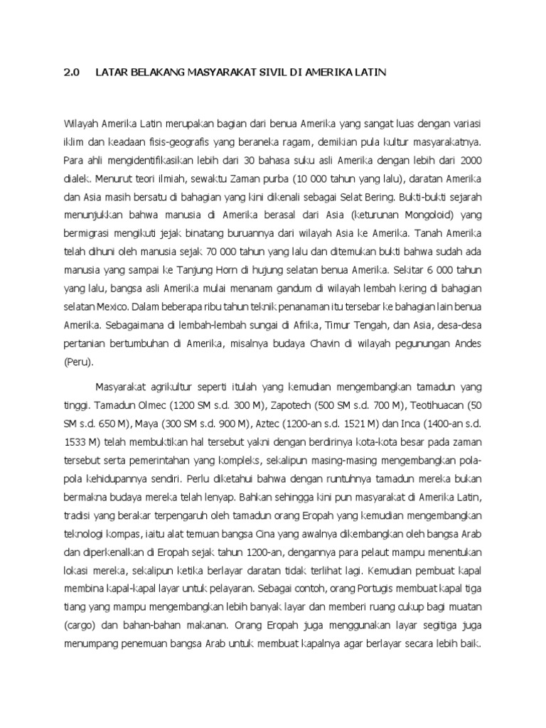 Latar Belakang Masyarakat Sivil Di Amerika Latin | PDF | Ilmu Sosial ...
