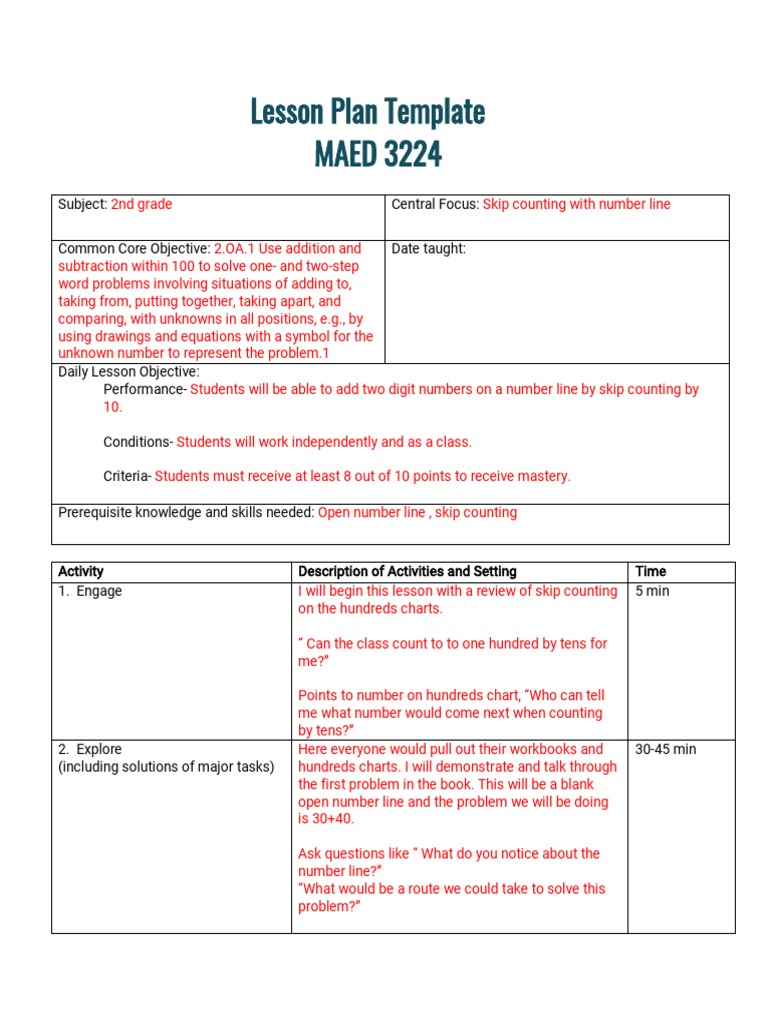 2nd Grade Skip Counting Lesson Plan | PDF