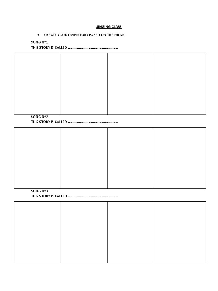 Create Your Own Story Based On The Music Song Nº1 THIS STORY IS CALLED ...