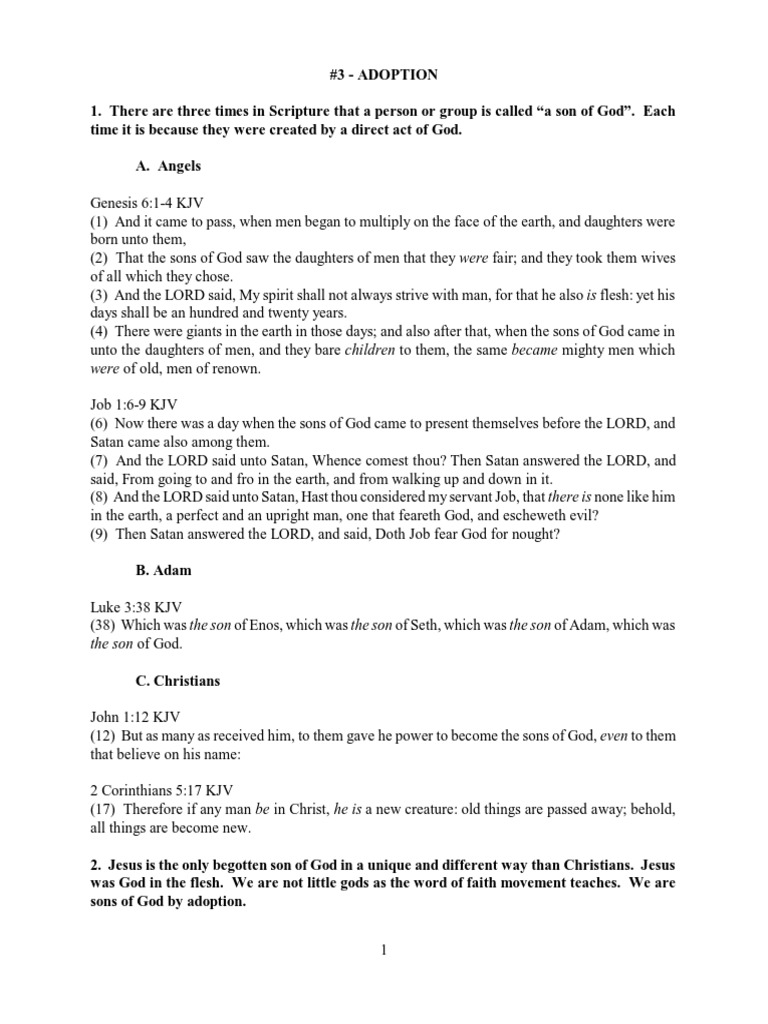 Understanding Biblical Adoption in Christ | PDF | Justification ...
