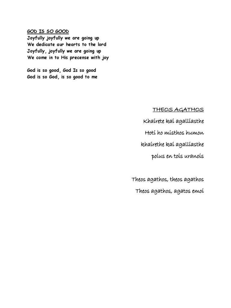God Is So Good | PDF