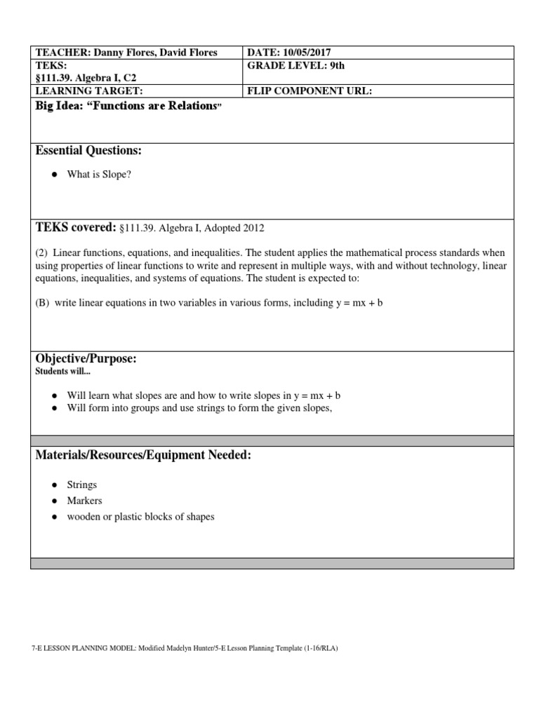 Final Lesson Plan | Download Free PDF | Equations | Lesson Plan