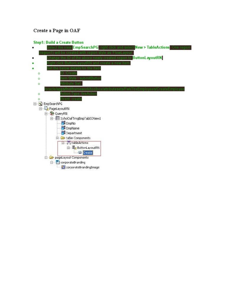 Create A Page in OAF | PDF | Database Transaction | Java (Programming Language)