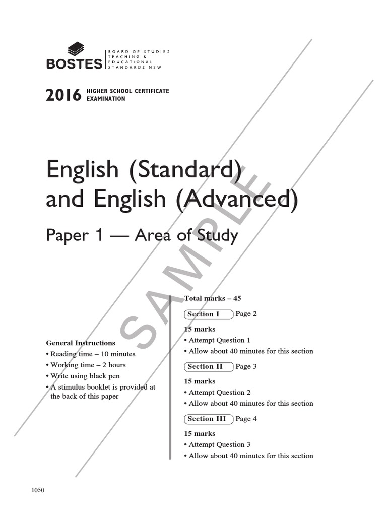 English (Standard) and English (Advanced) : Sample | PDF | Poetry