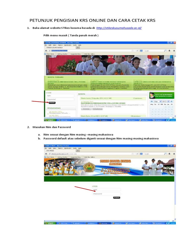 Petunjuk Pengisian Krs Online Dan Cara Cetak Krs | PDF | Komputer