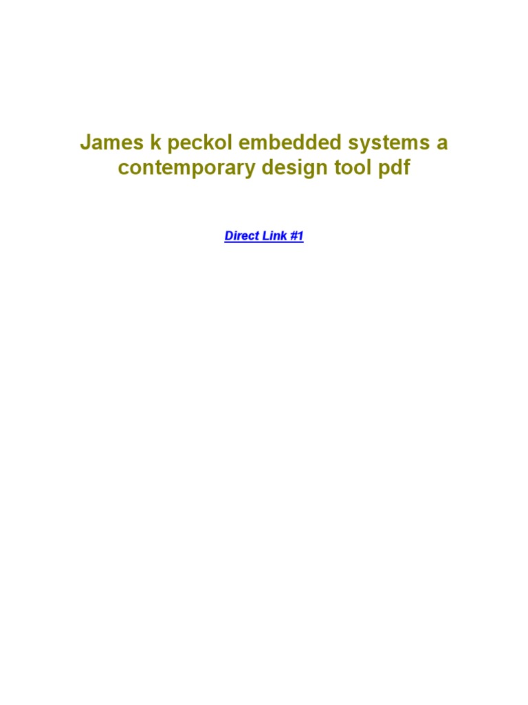 James K Peckol Embedded Systems A Contemporary Design Tool PDF | PDF ...